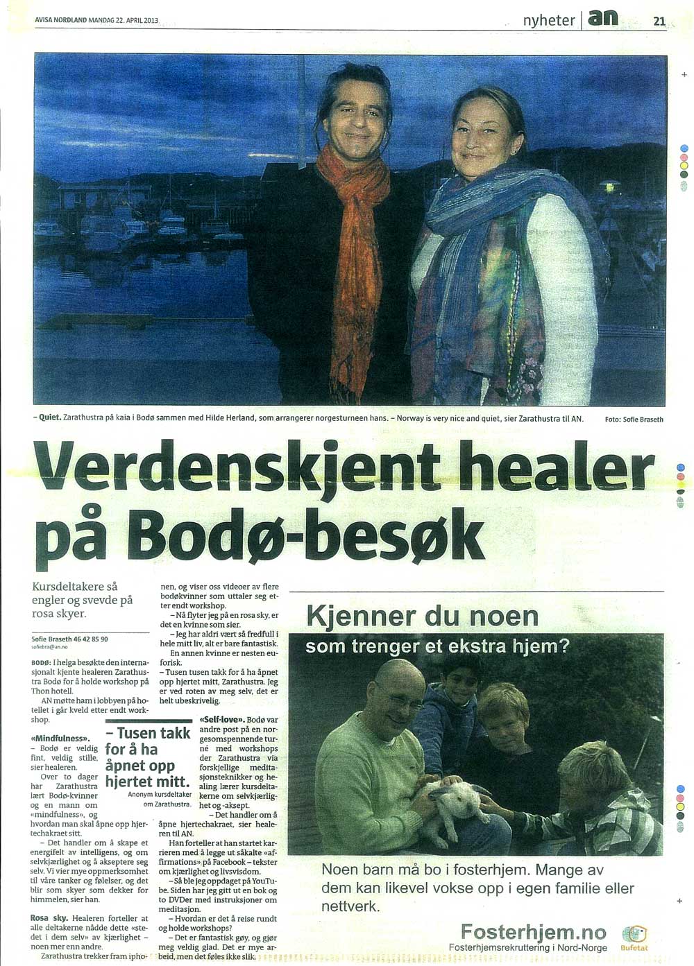 Norwegian Newspaper writeup - Zarathustra